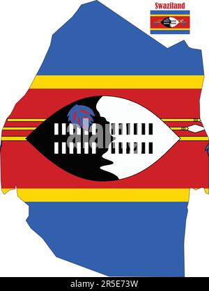 Swaziland map design. Shape of the country with beautiful geometric ...
