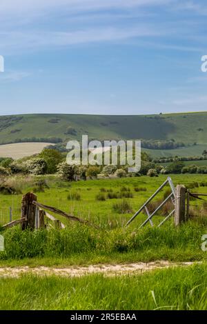 Looking towards Kingston Ridge on the South Downs from Lewes, East ...