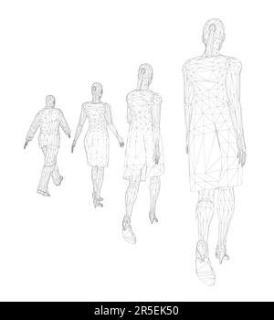 Sketch of walking man back view Hand drawn Vector illustration Stock ...