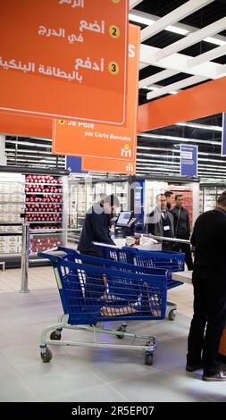 Efficient Shopping: Self-checkout at Marjane Supermarket, Rabat Stock ...