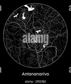 City Map Africa Madagascar Antananarivo vector illustration Stock ...