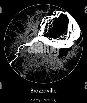 Vector map Republic of the Congo and Brazzaville. Country and capital ...