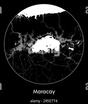 City Map Maracay Venezuela South America blue print round Circle vector ...