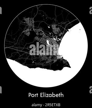 Streets of Port Elizabeth, city map, South Africa. Street map Stock ...