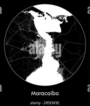 City Map Maracaibo Venezuela South America vector illustration black ...