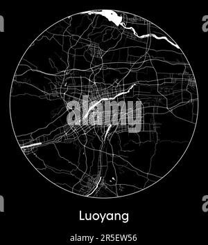 City Map Asia China Luoyang vector illustration Stock Vector Image ...