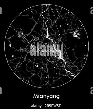 Mianyang China Asia City map blue print vector illustration Stock Vector Image & Art - Alamy