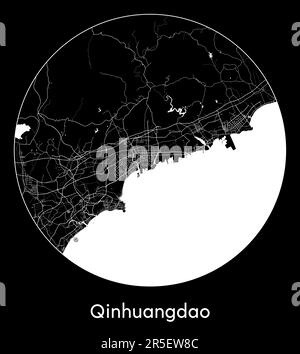 City Map Asia China Qinhuangdao vector illustration Stock Vector Image ...