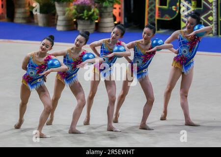 Manila, Philippines. 3rd June, 2023. Gold medalist Zhao Yating of China ...