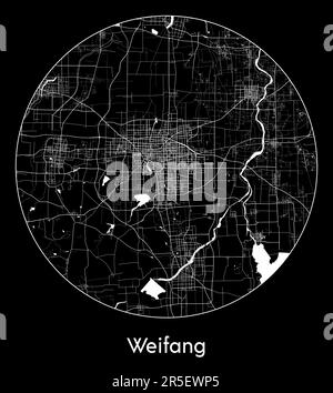 City Map Asia China Weifang vector illustration Stock Vector Image ...