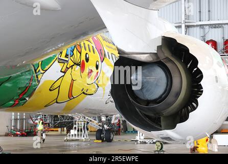 Tokyo, Japan. 3rd June, 2023. Pokemon's character Pikachu show their ...