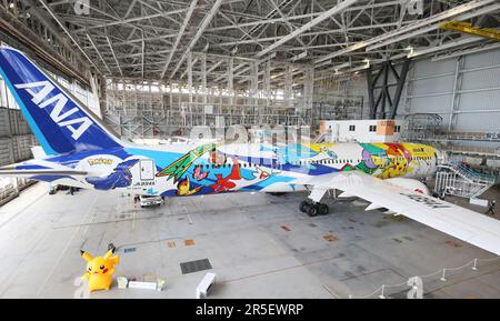 Tokyo, Japan. 3rd June, 2023. Pokemon's character Pikachu show their ...