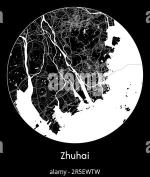City Map Asia China Zhuhai vector illustration Stock Vector Image & Art ...