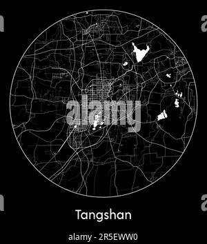 City Map Tangshan China Asia vector illustration black white Stock ...