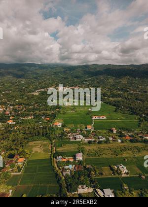 Aerial View of Serene Rural Farmhouse and Fields in Indiana Stock Photo ...