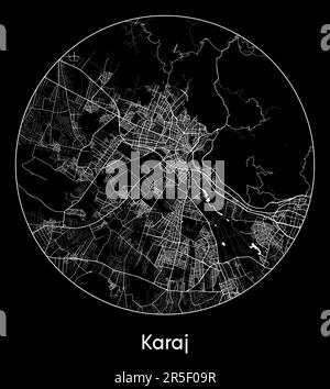 Karaj Iran Asia City map blue print vector illustration Stock Vector ...