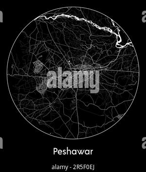 City Map Asia Pakistan Peshawar vector illustration Stock Vector Image ...