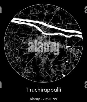 City Map Tiruchirappalli India Asia blue print round Circle vector ...