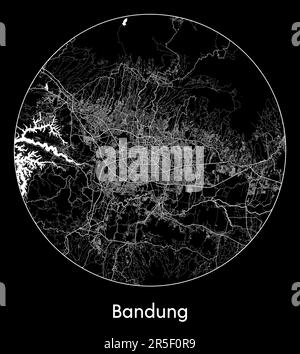 City Map Bandung Indonesia Asia blue print round Circle vector ...
