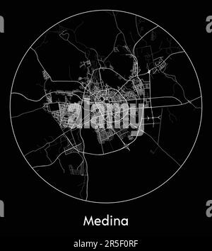 Vector map of Medina, Saudi Arabia. Urban city in Saudi Arabia. Street ...