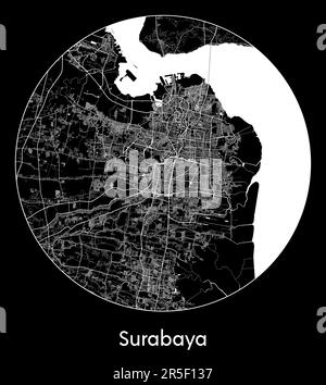 City Map Asia Indonesia Surabaya vector illustration Stock Vector Image ...