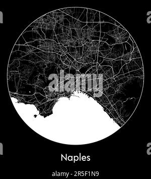 City Map Naples Italy Europe blue print round Circle vector illustration Stock Vector Image ...