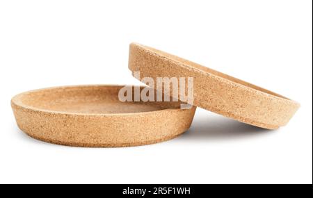 Cork plates isolated on white background Stock Photo - Alamy