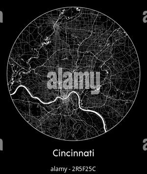 Vector city road map of Cincinnati Ohio USA Stock Vector Image & Art ...