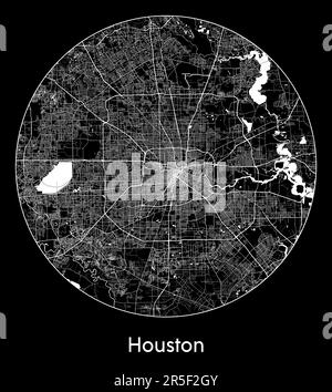 City Map Houston United States North America vector illustration black ...
