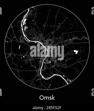 City Map Asia Russia Omsk vector illustration Stock Vector Image & Art ...