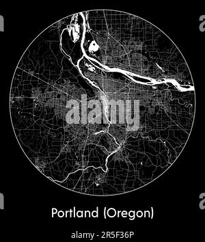 City Map Portland (Oregon) United States North America vector ...
