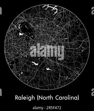 City Map Raleigh North Carolina United States North America blue print ...