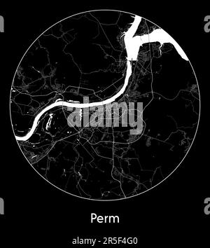 Perm Russia Europe City map blue print vector illustration Stock Vector ...