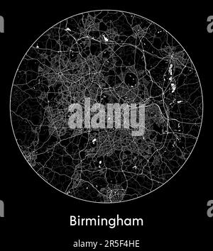 City Map Birmingham United Kingdom Europe blue print round Circle ...