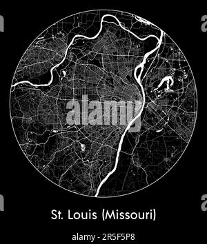 St. Louis, Missouri, United States, high resolution vector map with ...