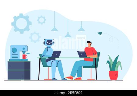 Human and humanoid robot team working together Stock Vector Image & Art ...