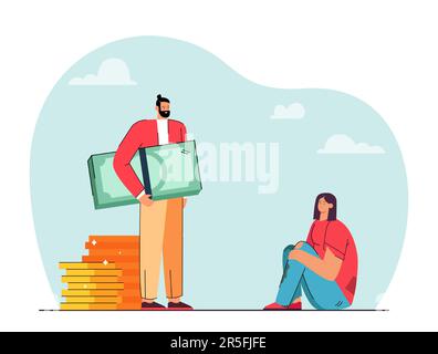 Rich guy and poor girl vector illustration Stock Vector Image & Art - Alamy