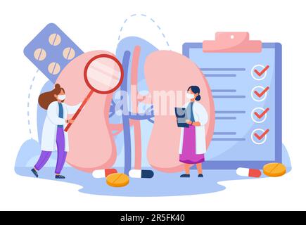 Doctors studying kidneys of donor at clinic. Medical persons checking ...