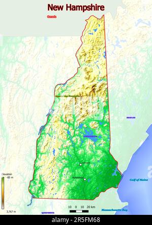 Physical map of Washington with mountains, plains, bridges, rivers ...
