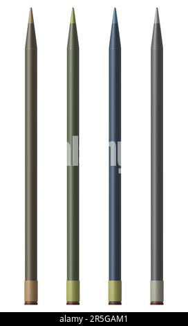 Military Missile Rocket Isolated on White. Vector Illustration ...