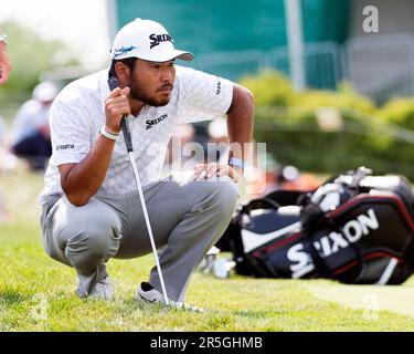 Dublin, Ohio, USA. 3rd June, 2024. Akshay Bhatia (USA) putts on the ...
