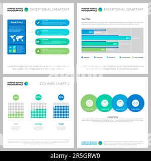 Collage of original infographic diagrams with geometric elements Stock ...