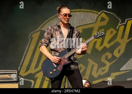 John Jeffers of Whiskey Myers performs at Railbird Music Festival on ...