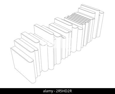 Stack of books isometric view isolated on white background. Business ...