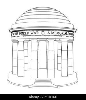 The outline of the memorial in honor of the end of the world war from ...