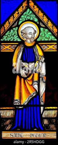 St. Peter, holding keys, stained glass window, by Joseph Grant of ...