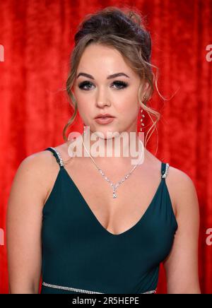 Manchester. UK. Ellie Dadd at the British Soap Awards 2023. The Lowry ...