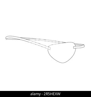 Human eye patch contour from black lines isolated on white background ...