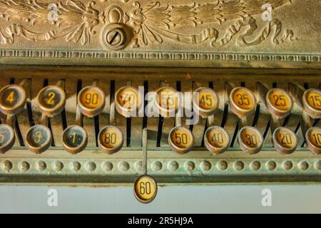 Old Fashioned Brass Typewriter Keyboard Stock Photo - Alamy