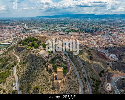 Panoramic view castle of the city of Lorca in the province of Murcia ...